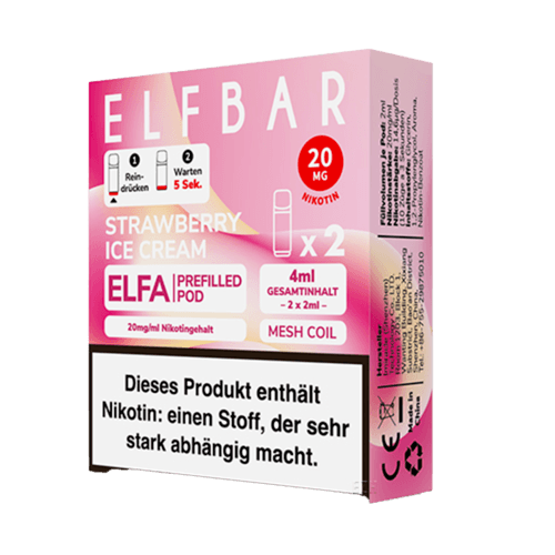Elf Bar Elfa 2er Pod Strawberry Ice Cream | Gratis Versand | Günstiger ...